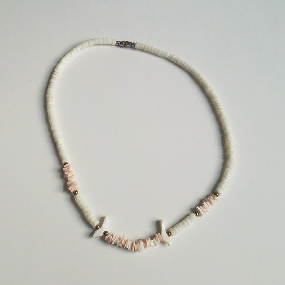 Vintage | Jewelry | Vintage Puka Shell Pink Beach Bird Necklace Collar ...